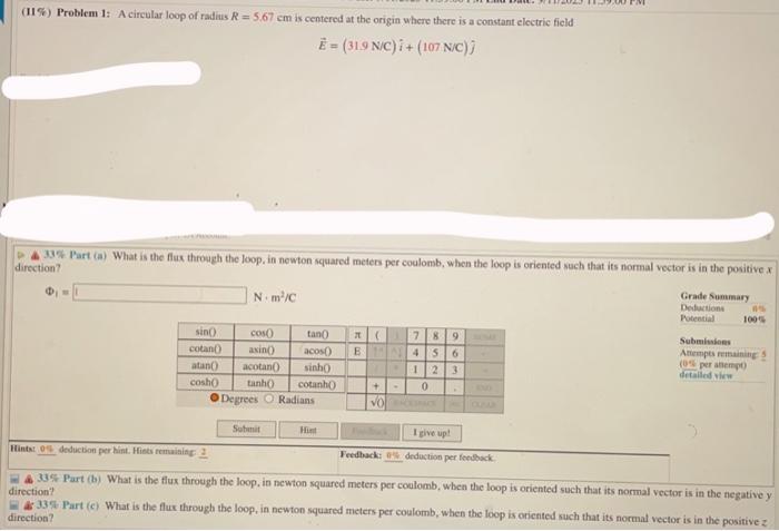 Solved (IIs) Problem 1: A circular loop of radius R=5.67 cm | Chegg.com