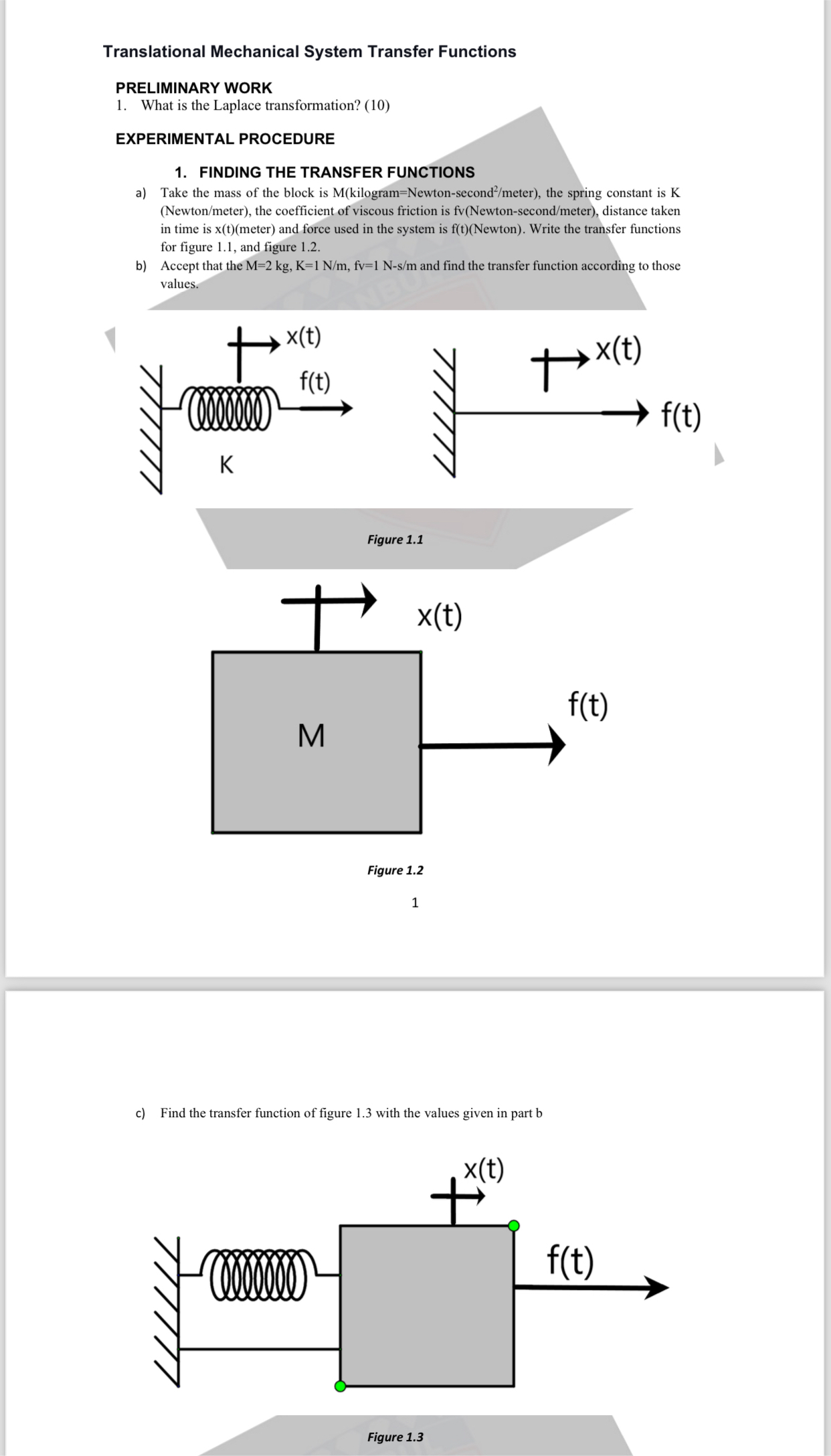 Solved Dynamic system and control- ﻿Translational Mechanical | Chegg.com