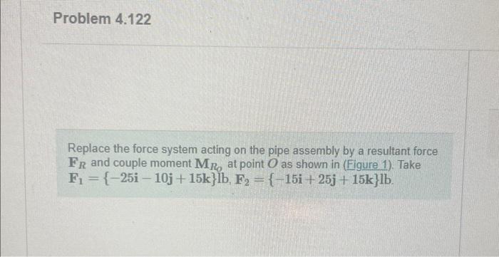 Solved Replace the force system acting on the pipe assembly | Chegg.com
