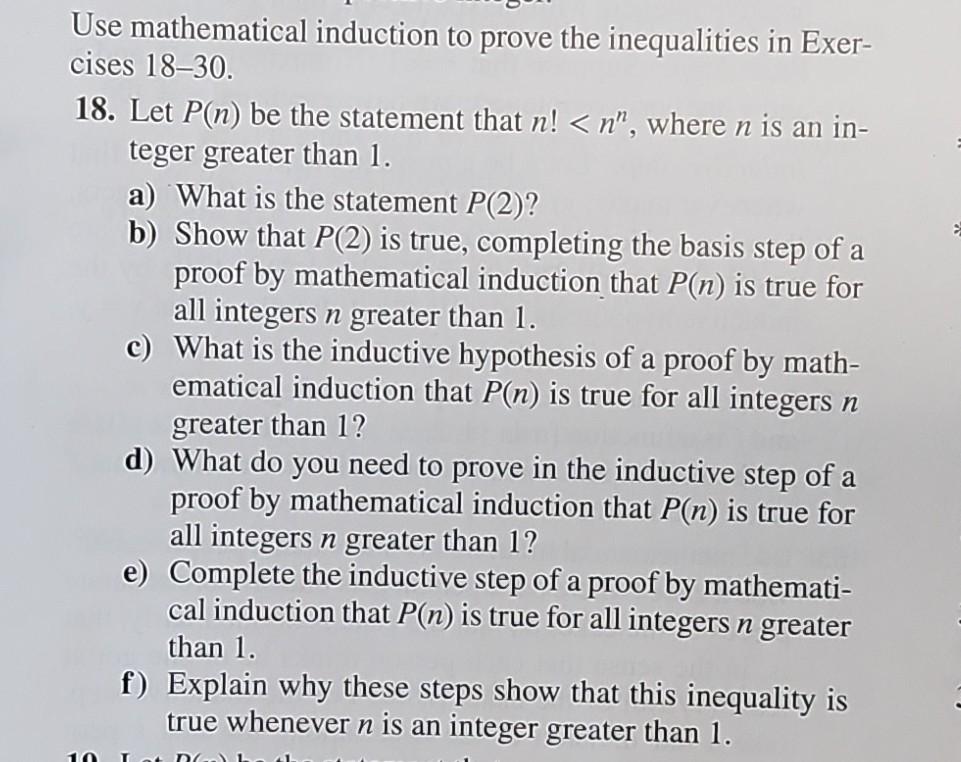 Solved se mathematical induction to prove the inequalities | Chegg.com