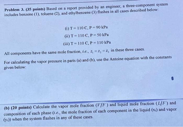 Solved Problem 3. (35 points) Based on a report provided by | Chegg.com