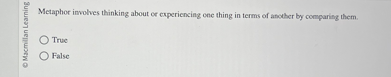 Solved Metaphor involves thinking about or experiencing one | Chegg.com