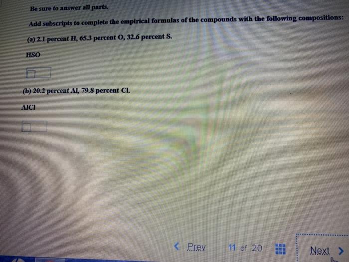 Solved Be sure to answer all parts. Add subscripts to | Chegg.com