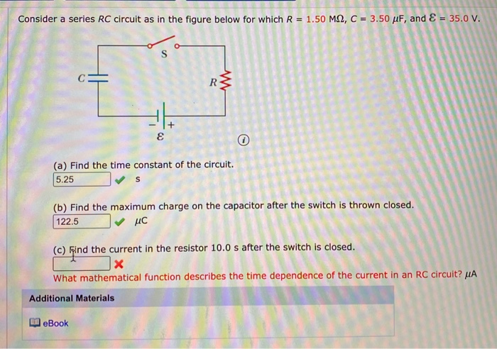 Solved Consider a series RC circuit as in the figure below | Chegg.com