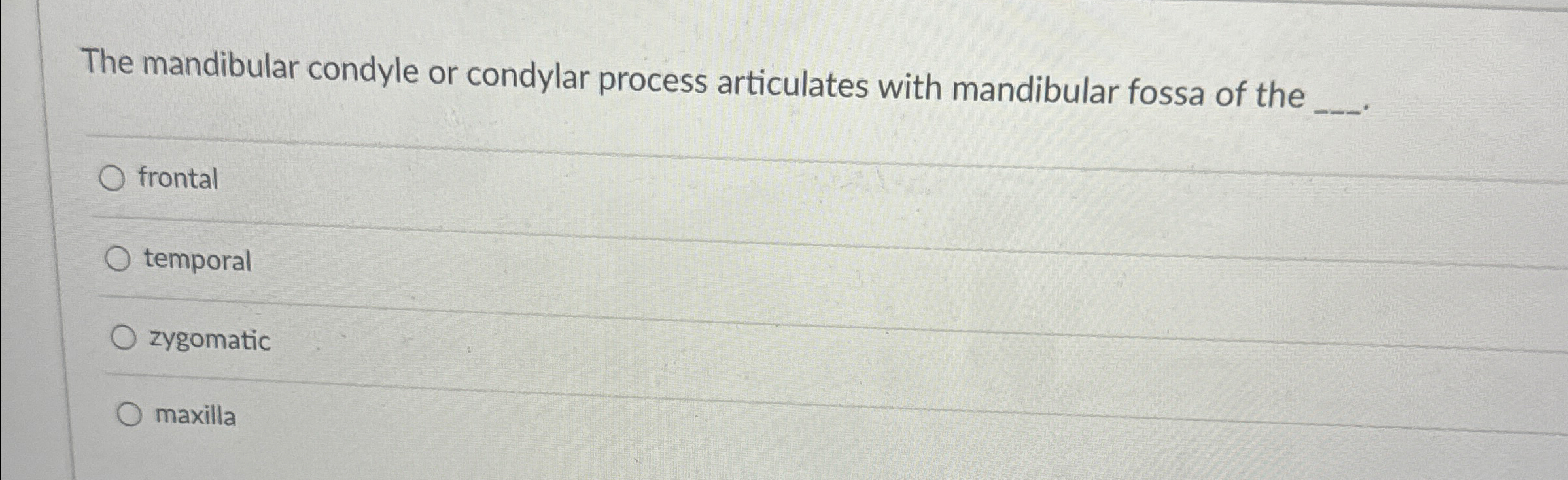 Solved The mandibular condyle or condylar process | Chegg.com