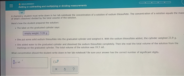 Solved MEASUREMENT Adding or subtracting and multiplying or | Chegg.com
