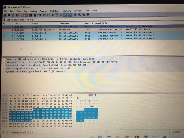 Solved PHCP Packet Analysis This exercise involves using | Chegg.com