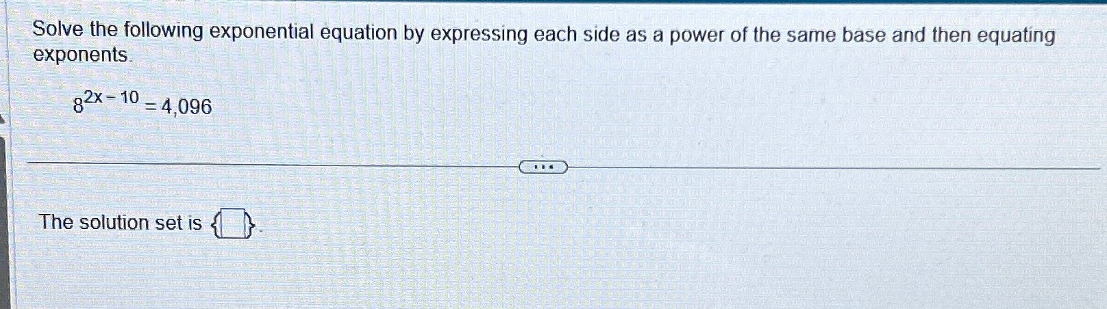 Solved Solve the following exponential equation by | Chegg.com