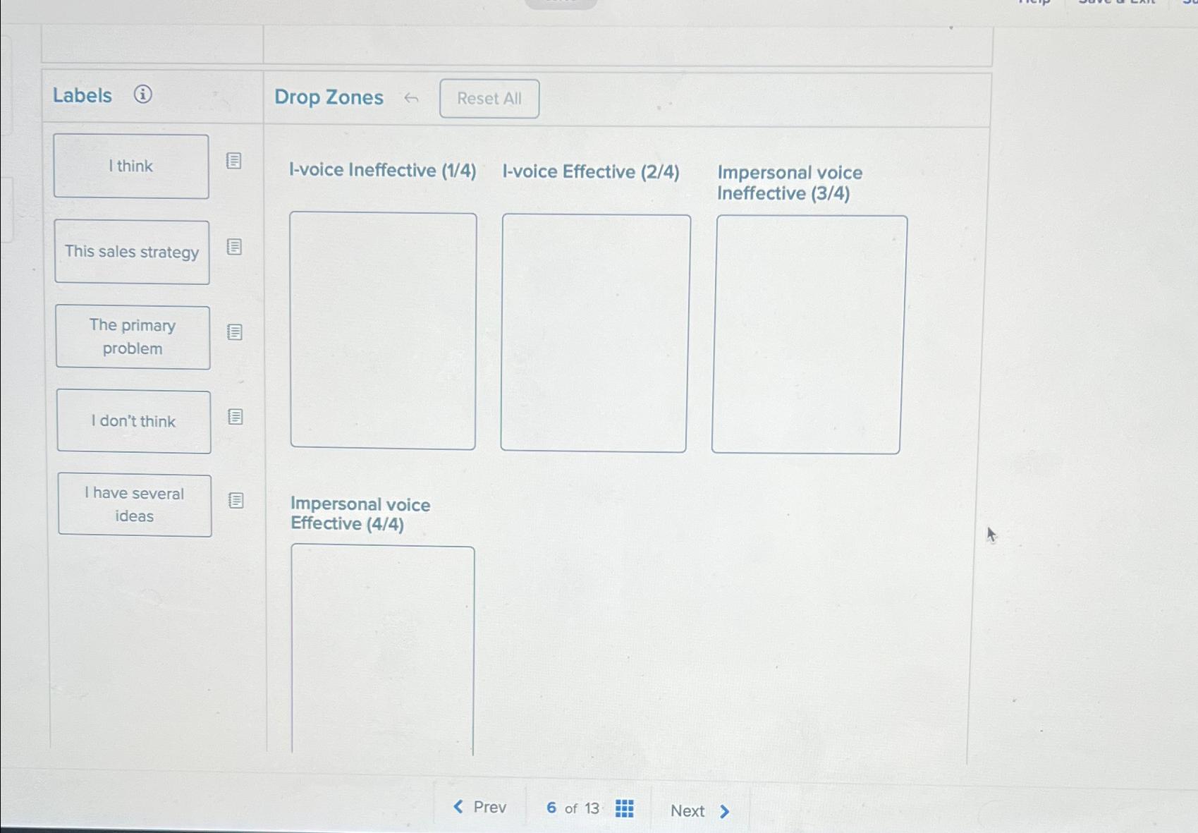 Solved Labels(i)Drop ZonesI-voice Ineffective (1/4)I-voice | Chegg.com
