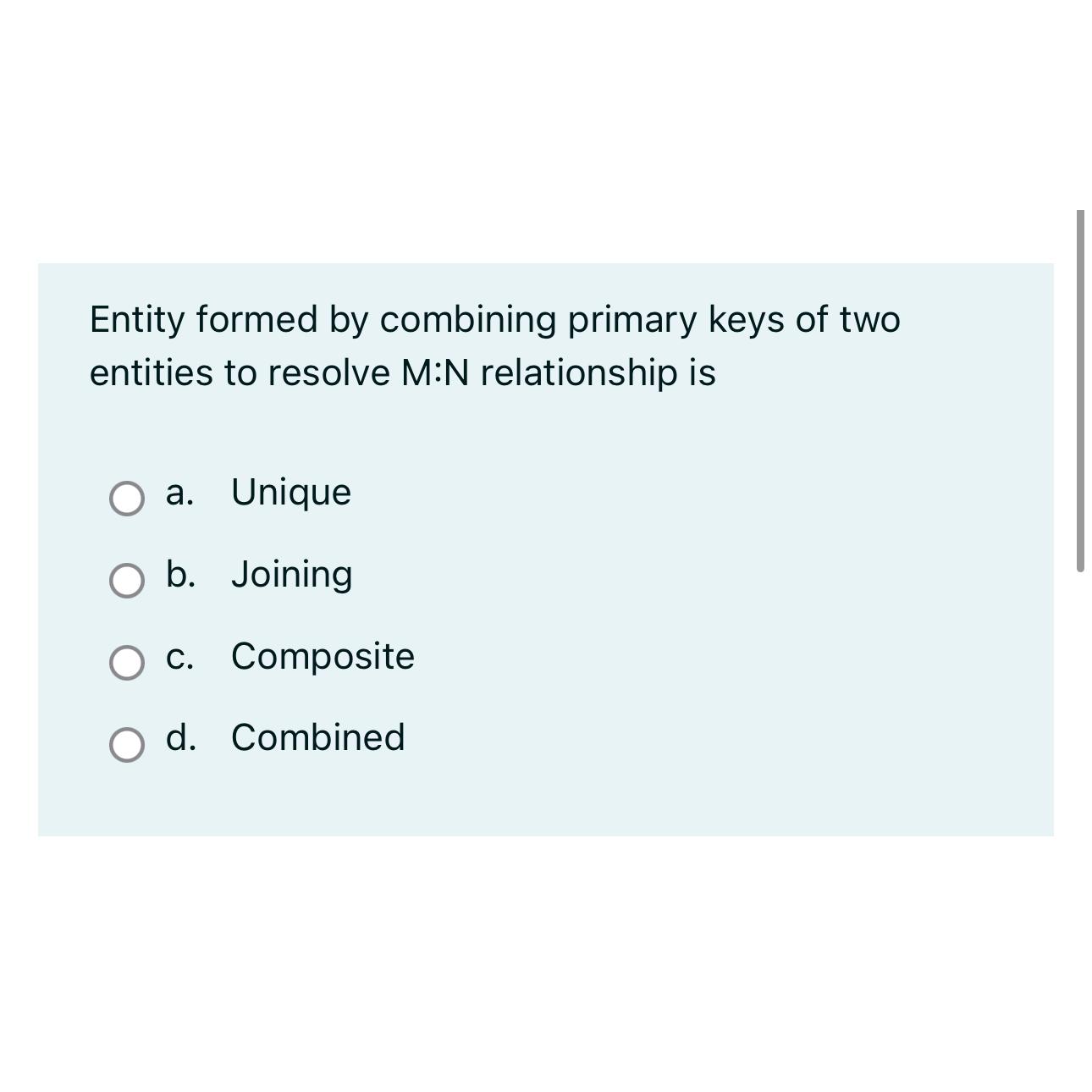 Solved Entity formed by combining primary keys of two | Chegg.com