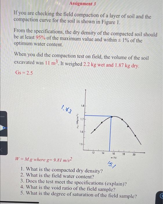 Solved Assignment 3 If you are checking the field compaction | Chegg.com