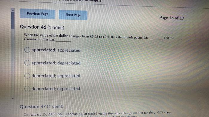 Solved Previous Page Next Page Page 16 of 19 Question 46 (1 | Chegg.com