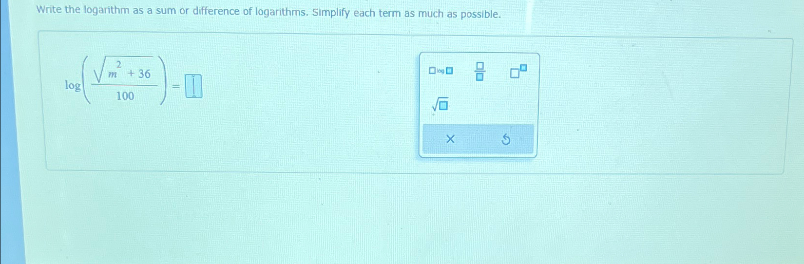 Solved Write the logarithm as a sum or difference of | Chegg.com