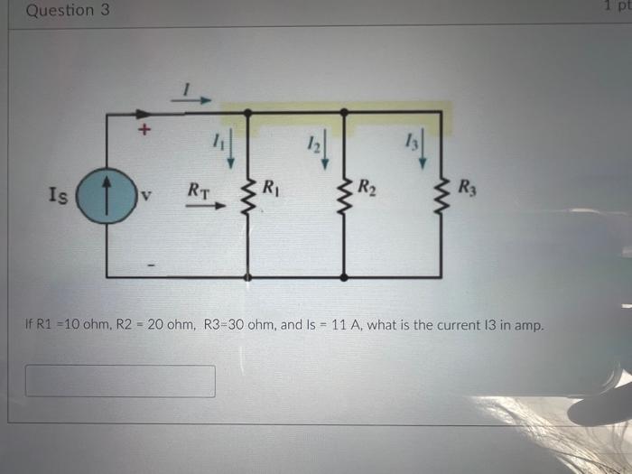 Solved If R1=10 ohm, R2=20 ohm, R3=30ohm, and Is=11 A, what | Chegg.com