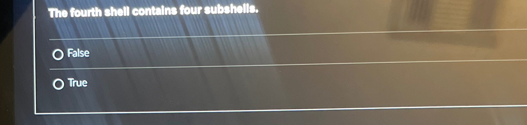 Solved The fourth shell contains four subsholls.FalseTrue | Chegg.com