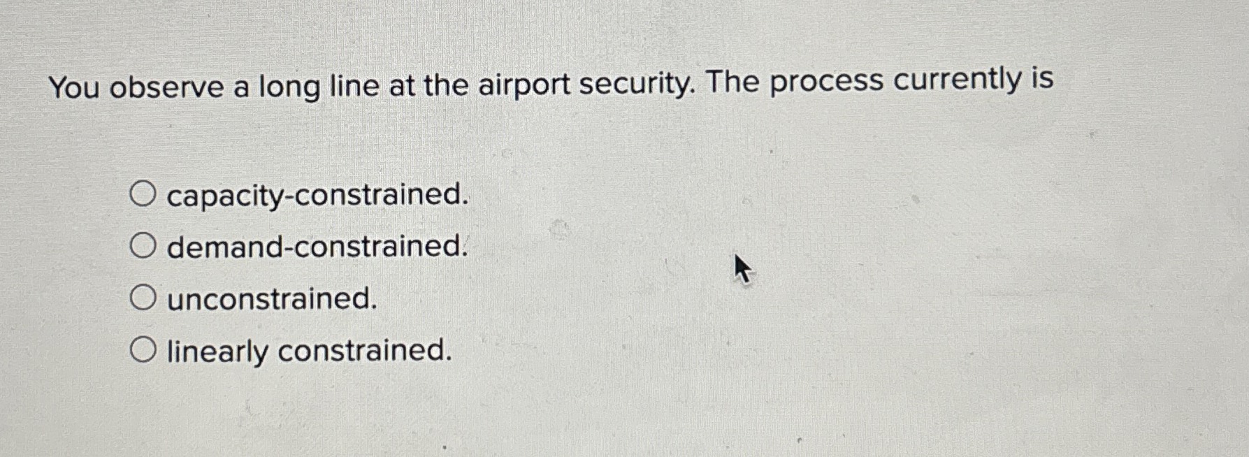 Solved You observe a long line at the airport security. The | Chegg.com