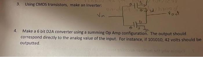 Solved 3. Using CMOS transistors, make an Inve Make a 6 bit | Chegg.com
