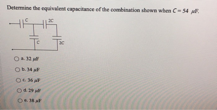 Solved Determine the equivalent capacitance of the | Chegg.com