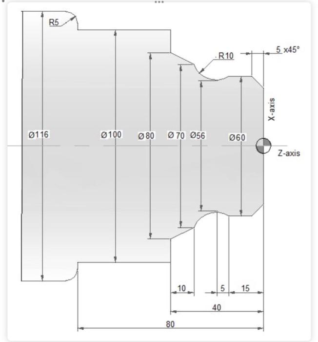 Solved write the code of turning programming machine CNCand | Chegg.com