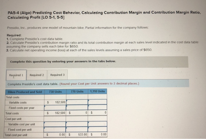 Solved PA5-4 (Algo) Predicting Cost Behavior, Calculating | Chegg.com