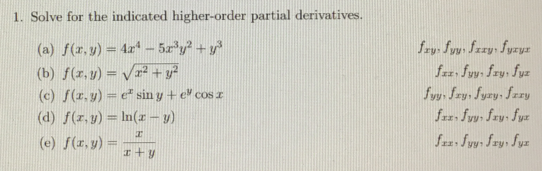 Solved Solve for the indicated higher-order partial | Chegg.com