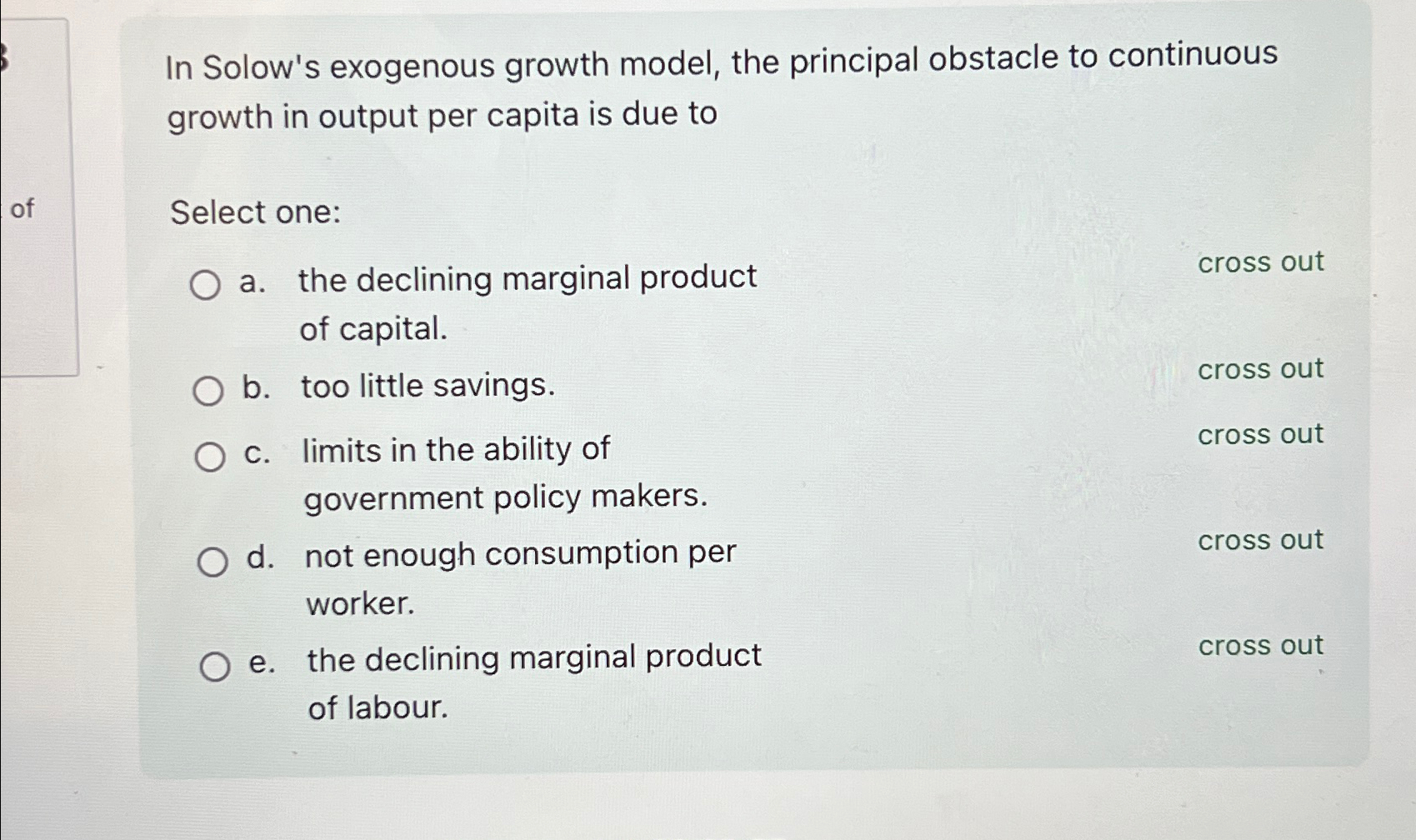Solved In Solows Exogenous Growth Model The Principal