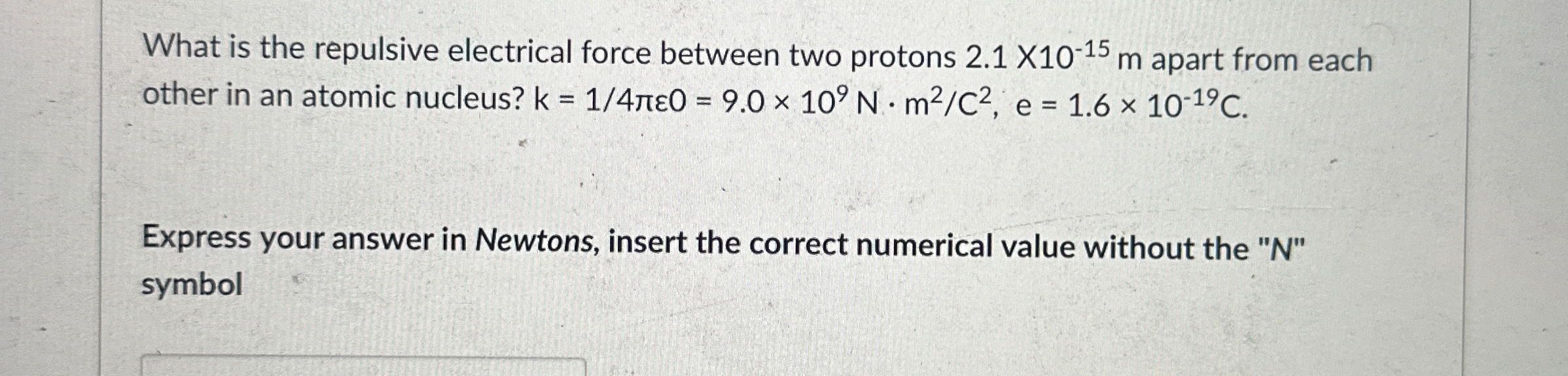 Solved What is the repulsive electrical force between two | Chegg.com