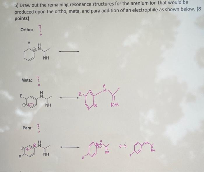 Solved b) Draw out the remaining resonance structures for | Chegg.com