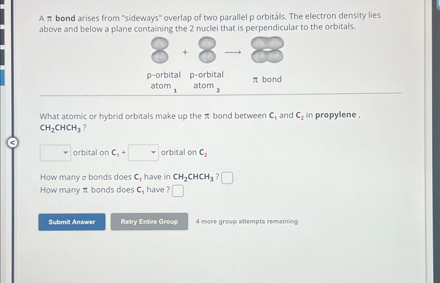 Solved A π ﻿bond arises from "sideways" overlap of two | Chegg.com