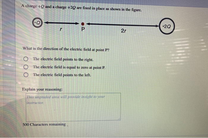 Solved A charge + and a charge +2Q are fixed in place as | Chegg.com