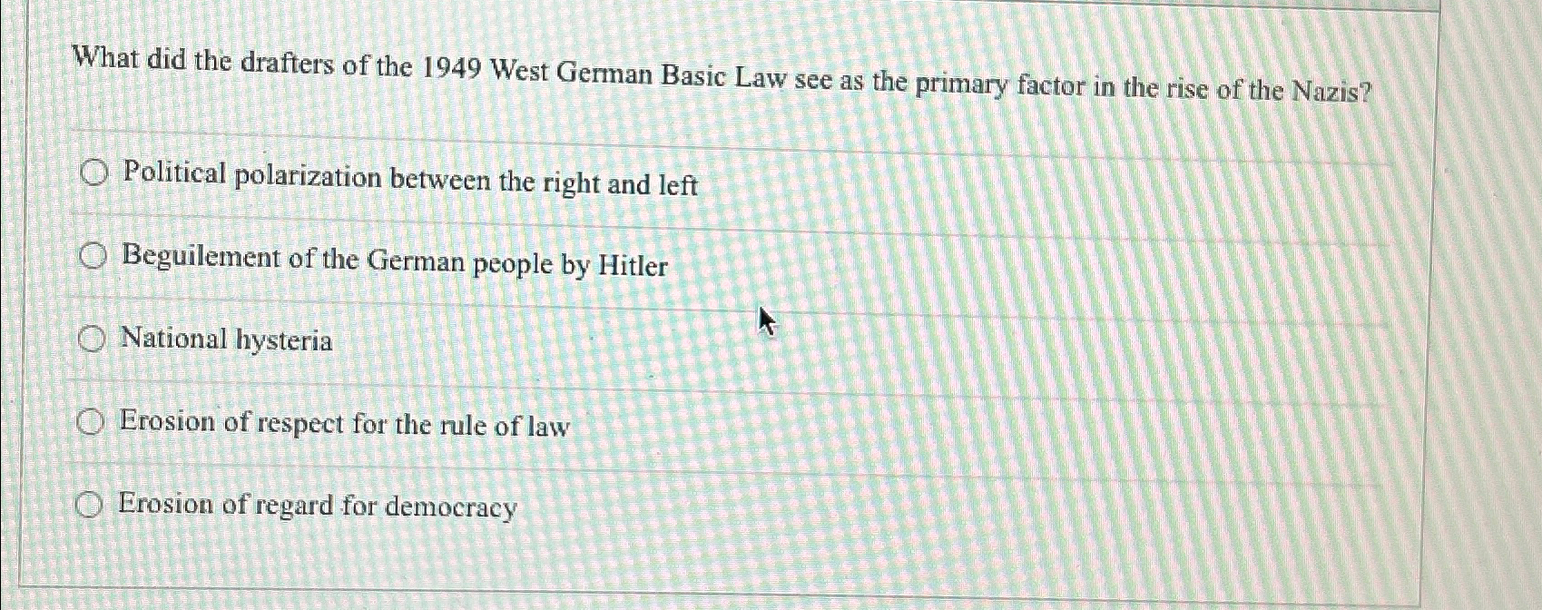 Solved What did the drafters of the 1949 ﻿West German Basic | Chegg.com
