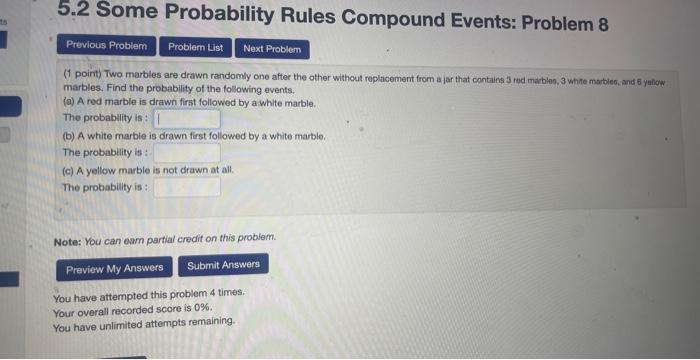 Solved 5.2 Some Probability Rules Compound Events: Problem 8 | Chegg.com