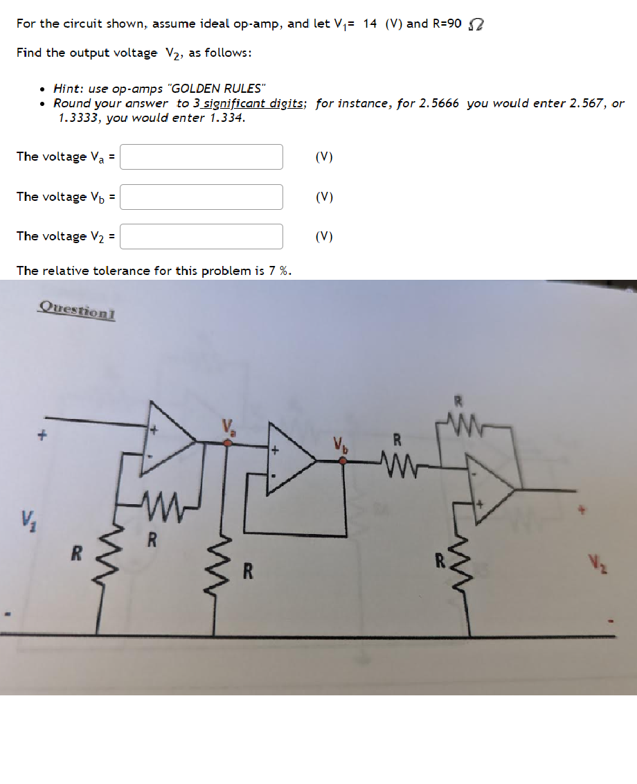 Solved For the circuit shown, assume ideal op-amp, and let | Chegg.com