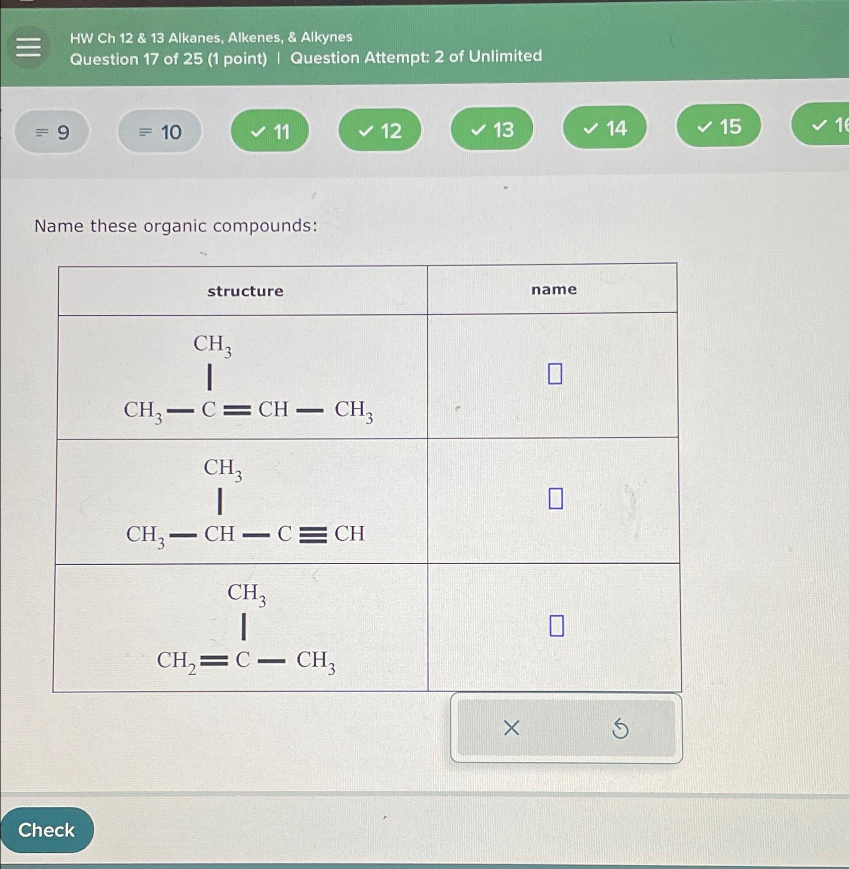 Solved HW Ch 12 ﻿& 13 ﻿Alkanes, Alkenes, & AlkynesQuestion | Chegg.com