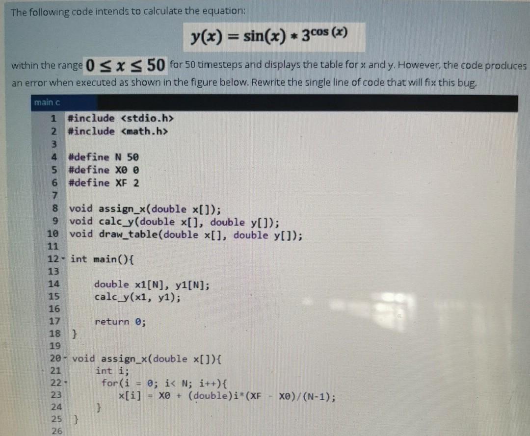 Solved The Following Code Intends To Calculate The Equation 
