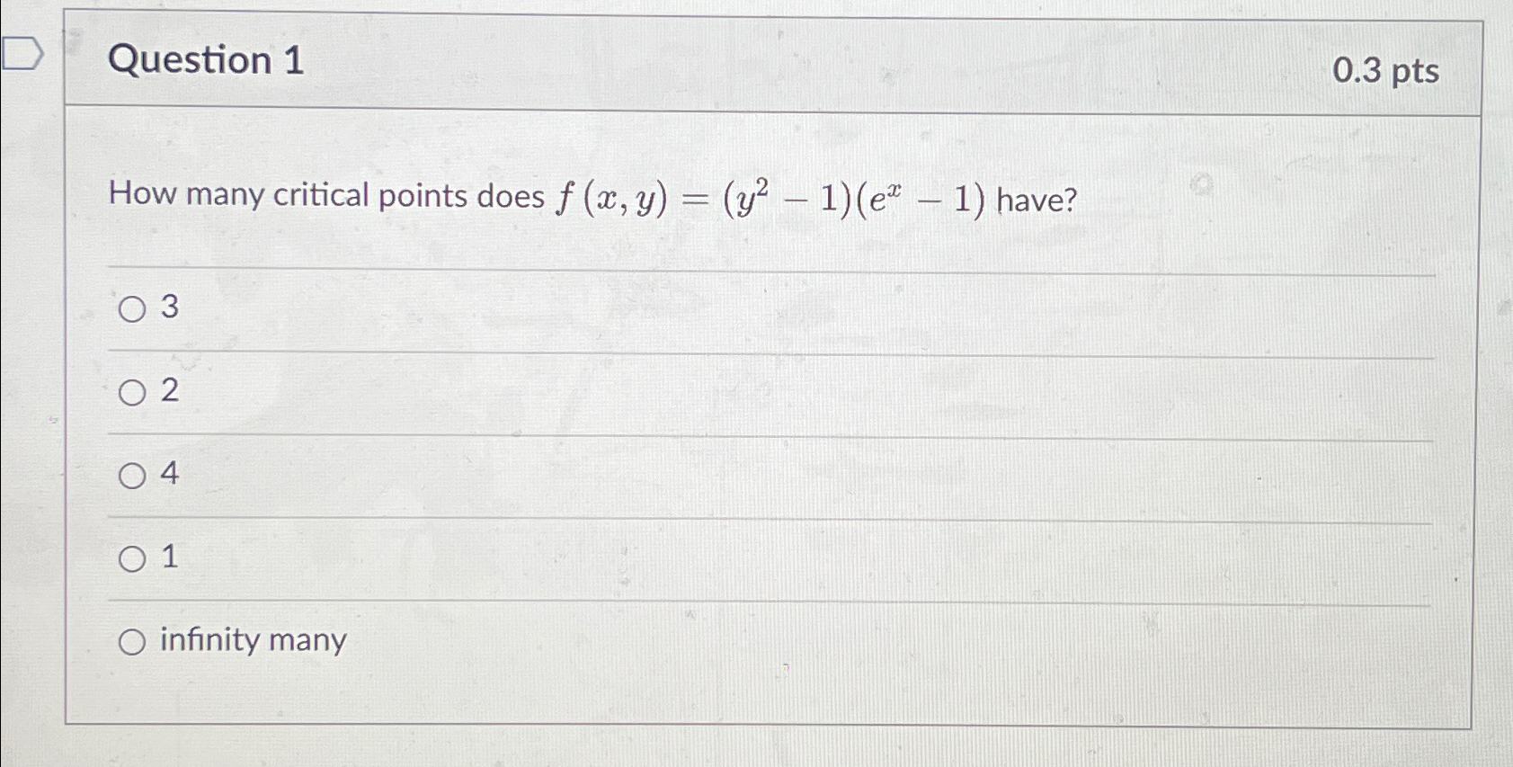 Solved Question 10 3ptshow Many Critical Points Does