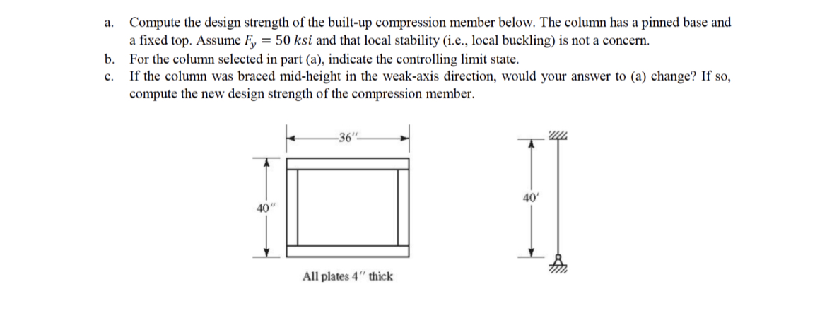 Solved a. ﻿Compute the design strength of the built-up | Chegg.com