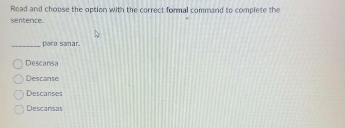 Solved Read and choose the option with the correct formal | Chegg.com
