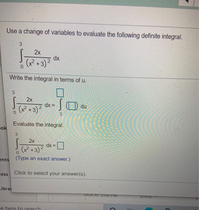 Solved use a change of variables to evaluate the following | Chegg.com