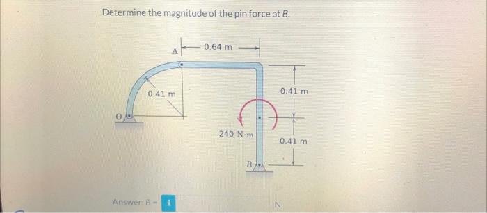 Solved Determine the magnitude of the pin force at B. | Chegg.com