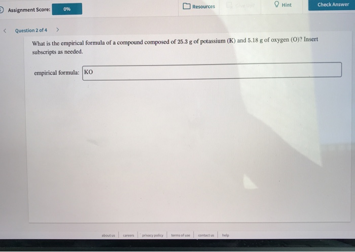 Solved Assignment Score: 0% Resources Hint Question 1 of 4 > | Chegg.com