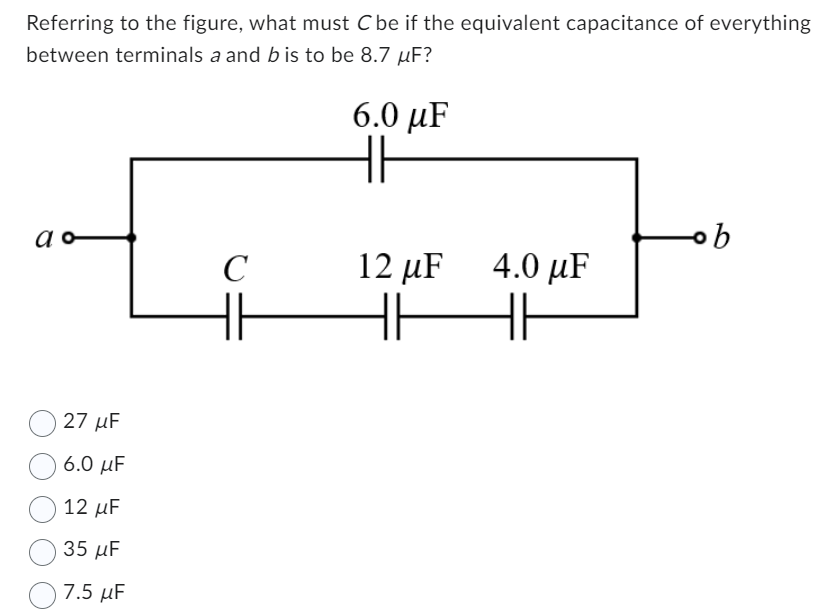 Solved Referring to the figure, what must C ﻿be if the | Chegg.com
