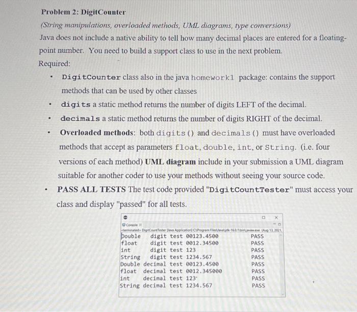 Solved Problem 2: DigitCounter (String manipulations, | Chegg.com