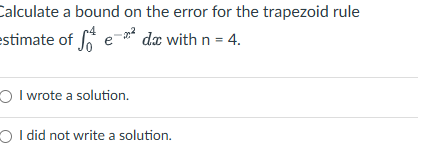 Solved Calculate a bound on the error for the trapezoid | Chegg.com