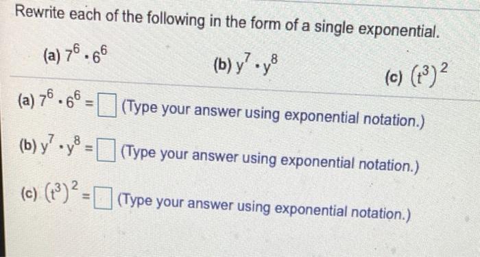 Solved Rewrite each of the following in the form of a single | Chegg.com
