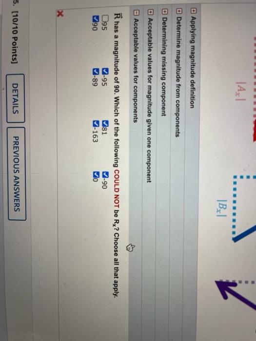 Solved Determine magnitude from components Determining | Chegg.com