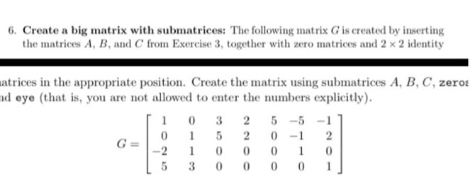Solved 1 MATLAB codes 7. Manipulate a matrix: Do the | Chegg.com