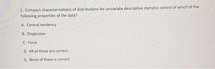 Solved 1 Compact Characterizations Of Distributions For