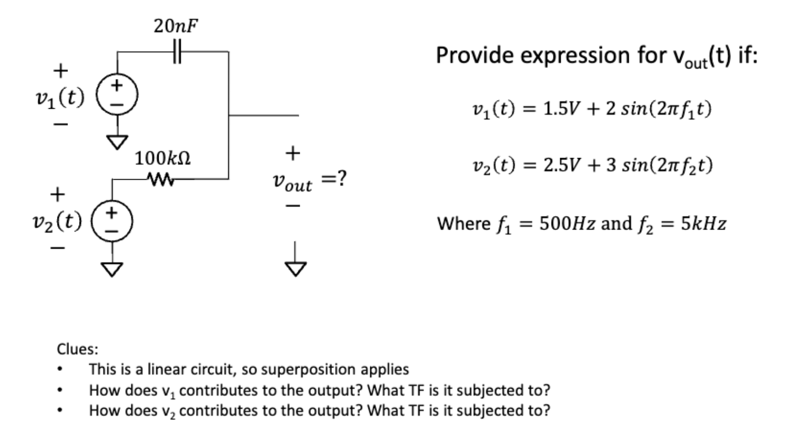 Solved Provide expression for vout (t) | Chegg.com