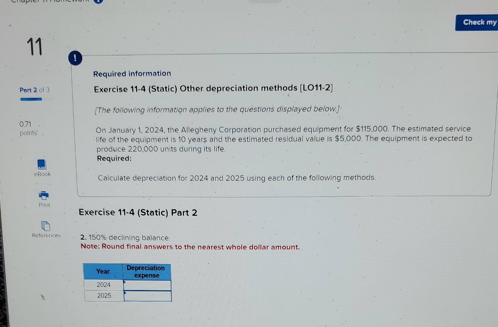 Solved Required information Exercise 11-4 (Static) Other | Chegg.com